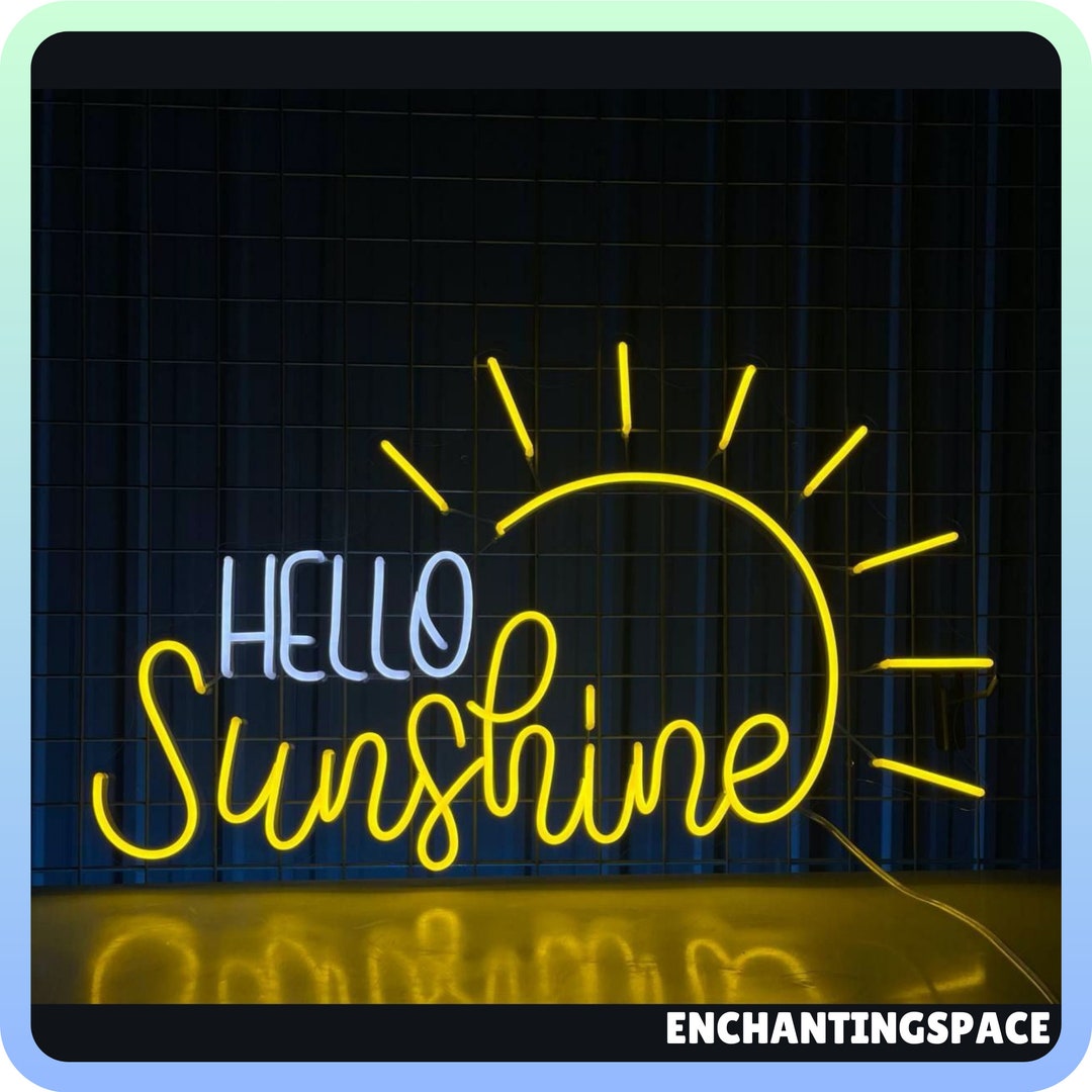 Hello Sunshine Neon Sign, Custom Neon Sign, Bedroom Led Light ...