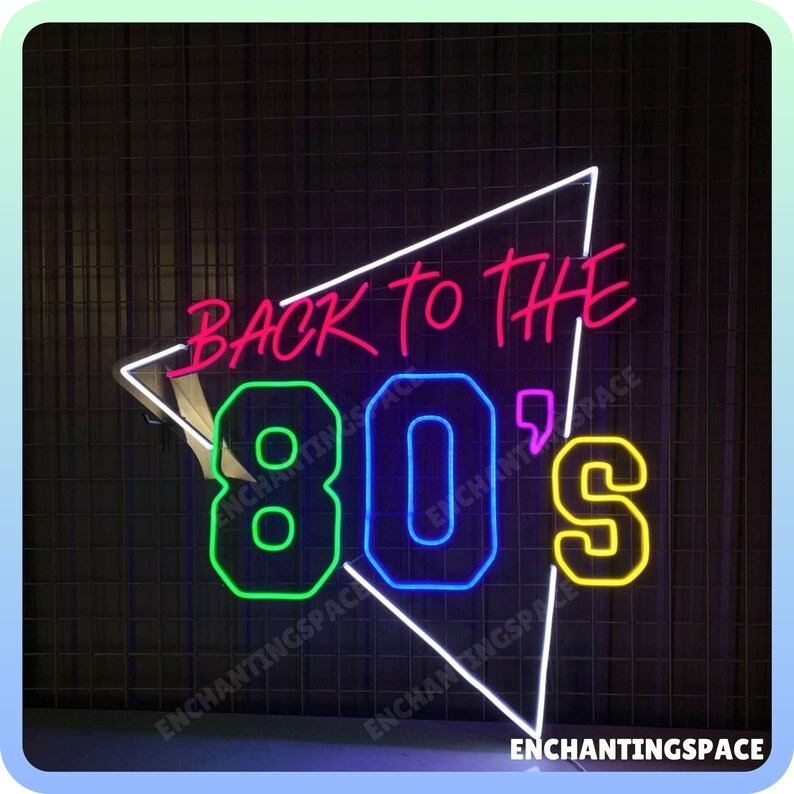 Back to the 80s Neon Sign, Back to the 80s Signage, 80's Music Bar Wall ...