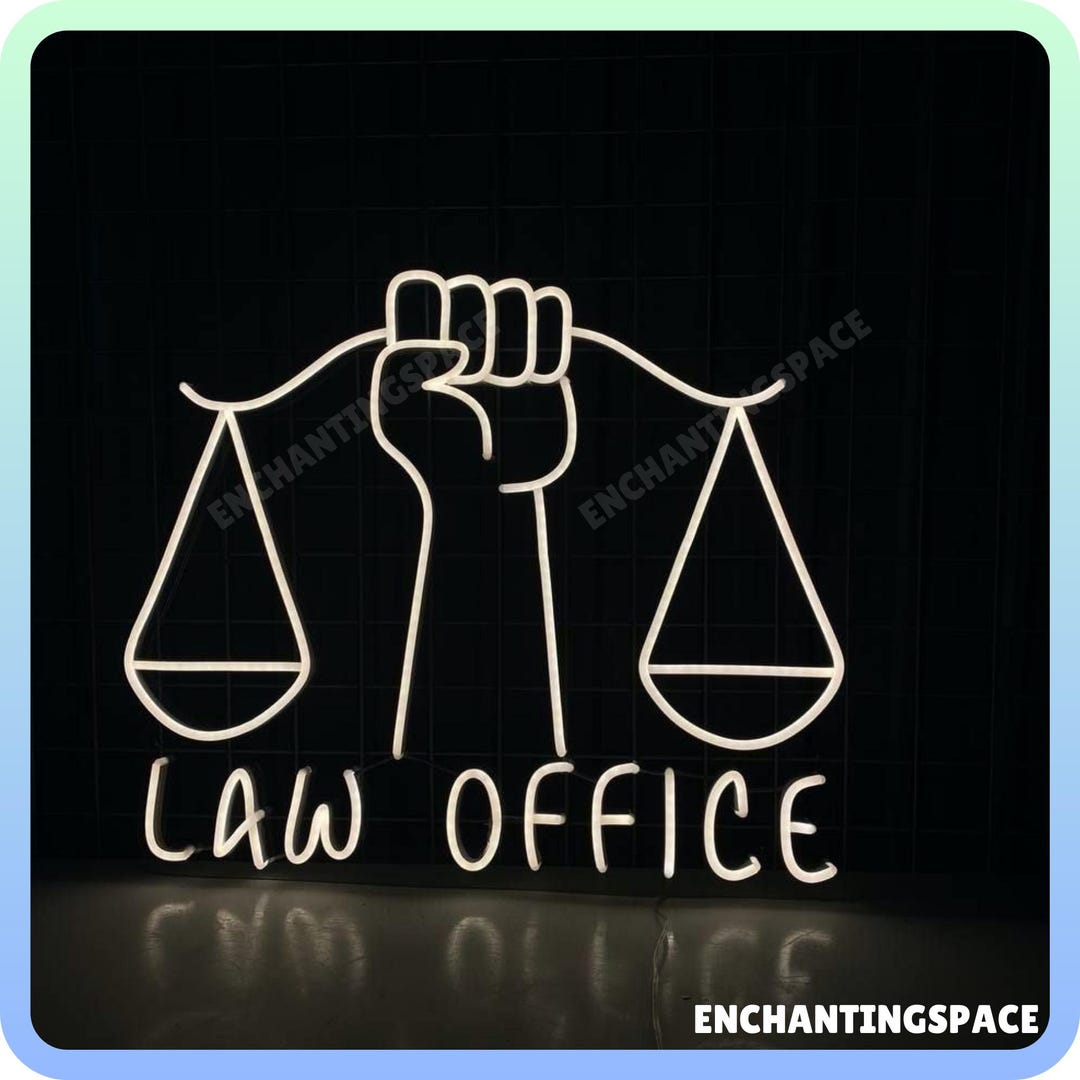 Law Office Neon Sign, Scales of Justice Led Light, Custom Open Sign for ...