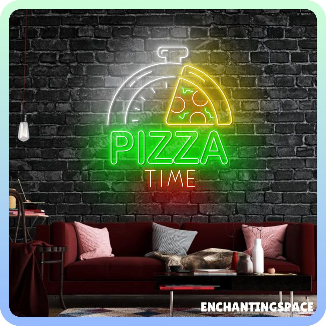 Pizza Time Neon Art Signboard, Pizza Time Led Light, Pizza Restaurant ...