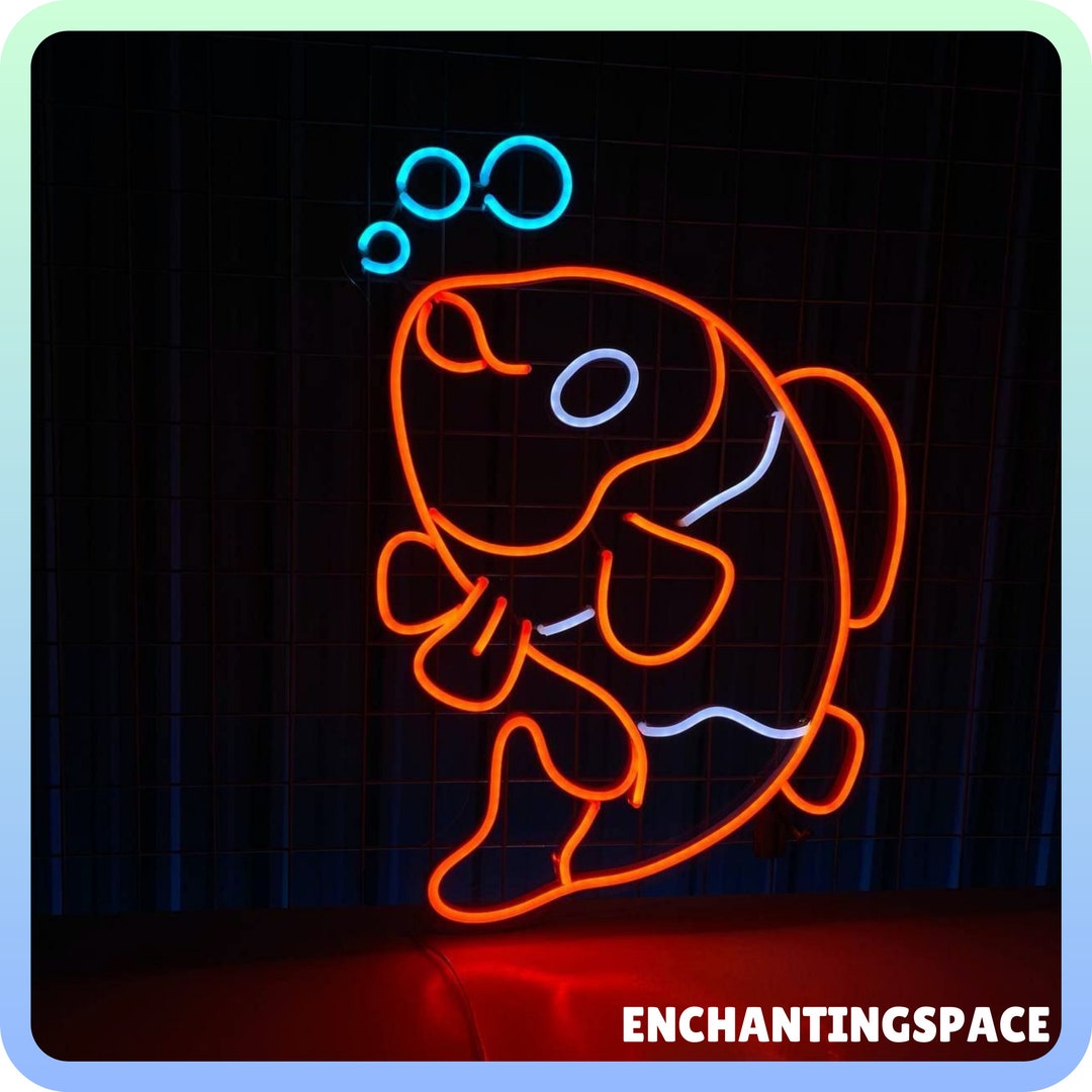 Clownfish Neon Sign, Clownfish Led Light, Custom Neon Sign, Fish Shop ...
