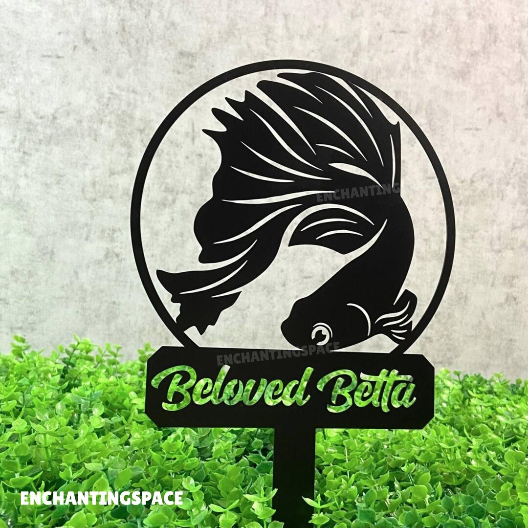 Custom Betta Fish Metal Yard Stake Art, Fish Lover Metal Garden Stake ...