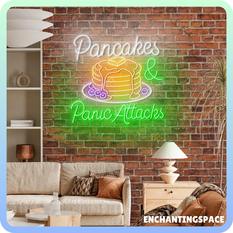 Pancake Neon Sign, LED Wall Light for Brunch Spot, Cafe or Kitchen ...