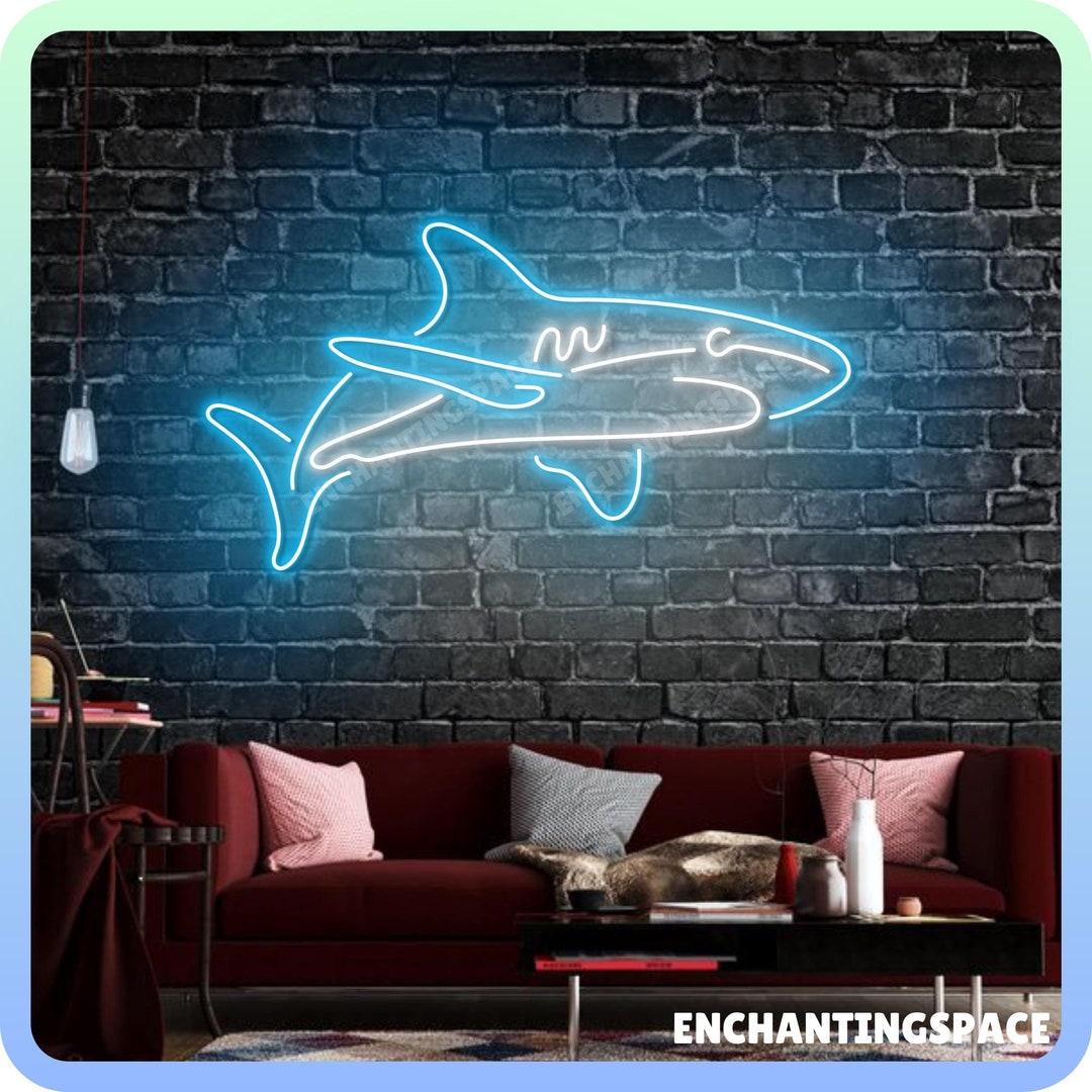 Shark Neon Sign, Shark Led Light, Custom Shark Led Sign, Shark Sea ...