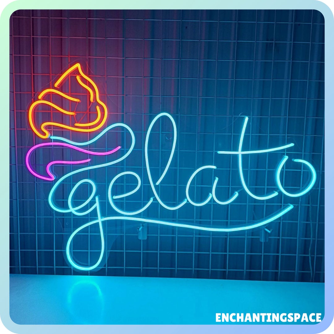 Gelato Neon Sign, Ice Cream Led Sign, Custom Neon Sign, Gelato Store ...