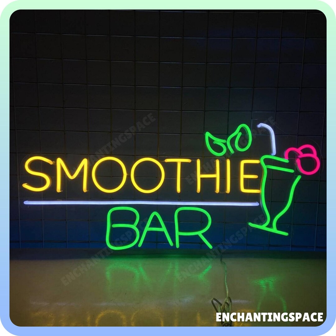 Smoothie Bar Neon Sign, Smoothie Shop Led Light, Juice Store Wall Decor ...