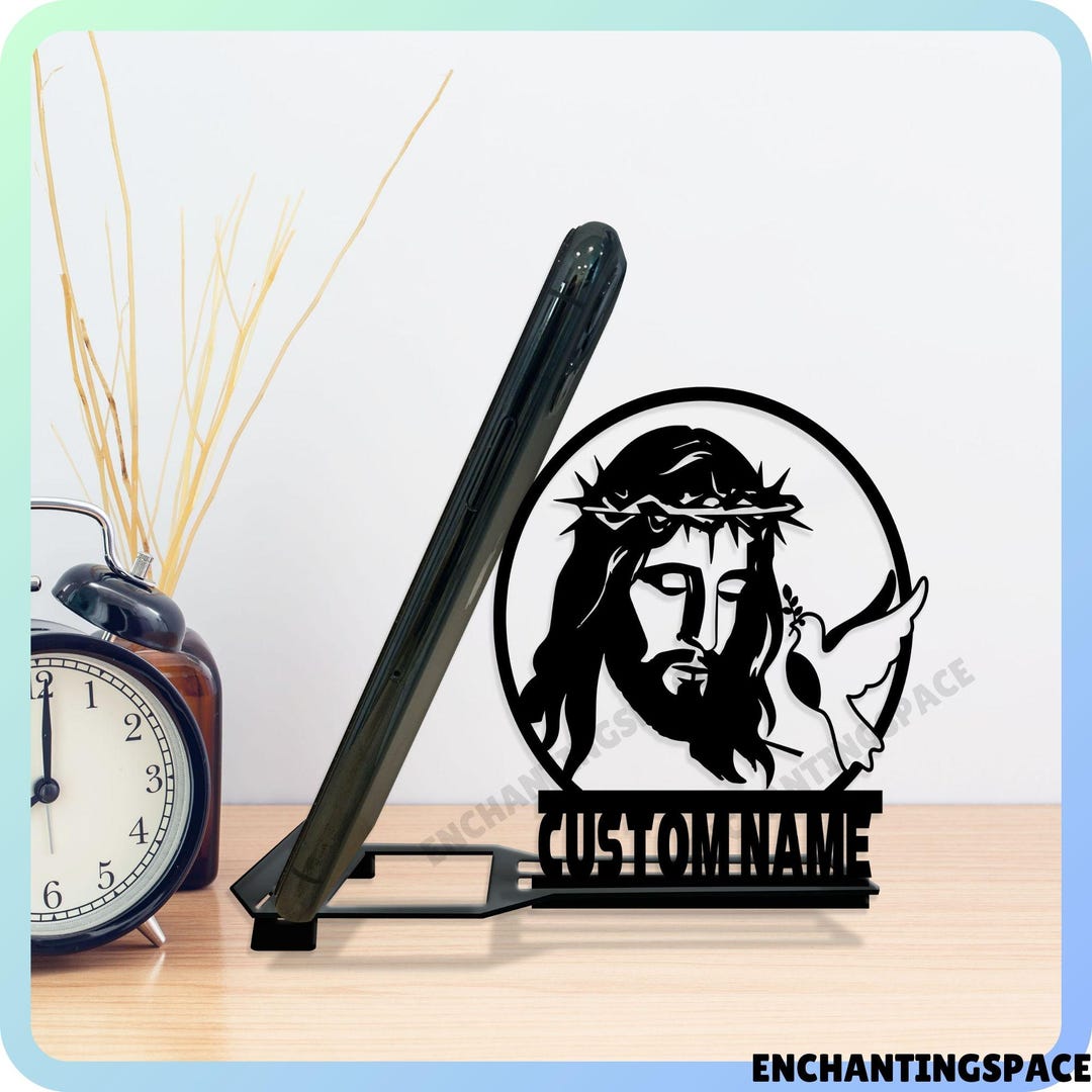 Custom Jesus Metal Phone Stand, Jesus Christ Metal Phone Holder, Jesus ...