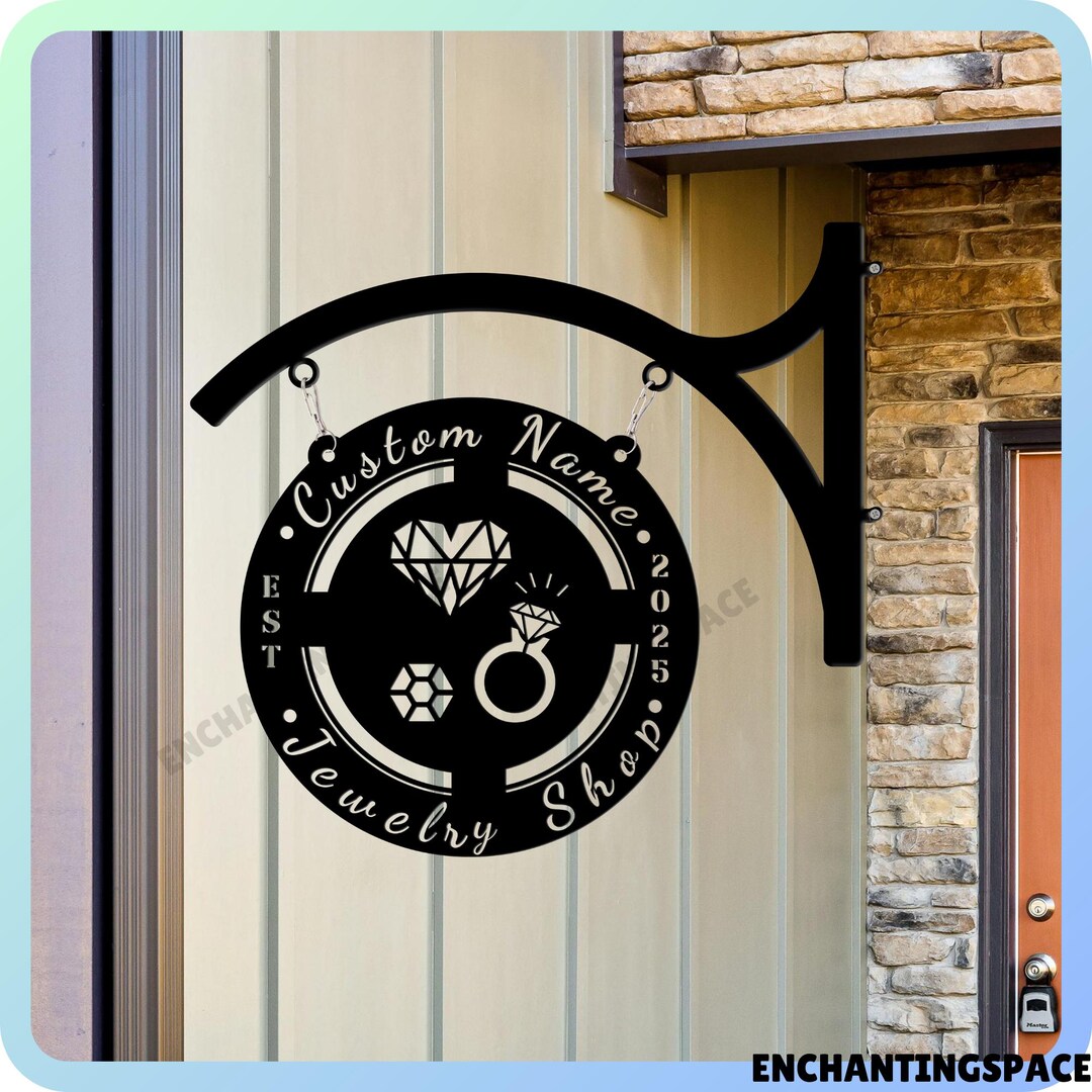 Customize Jewelry Shop Metal Hanging Sign, Jewelry Shop Store Front ...