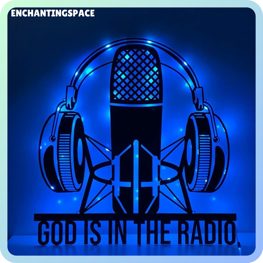 Customized Radio Station Metal Wall Art LED Light, Personalized Music ...