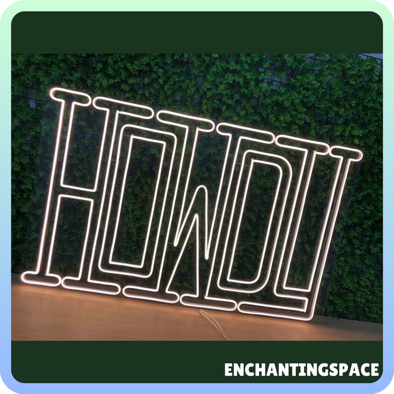 Howdy Neon Sign, Howdy Led Sign, Custom Neon Sign, Texas Cowboy Store ...