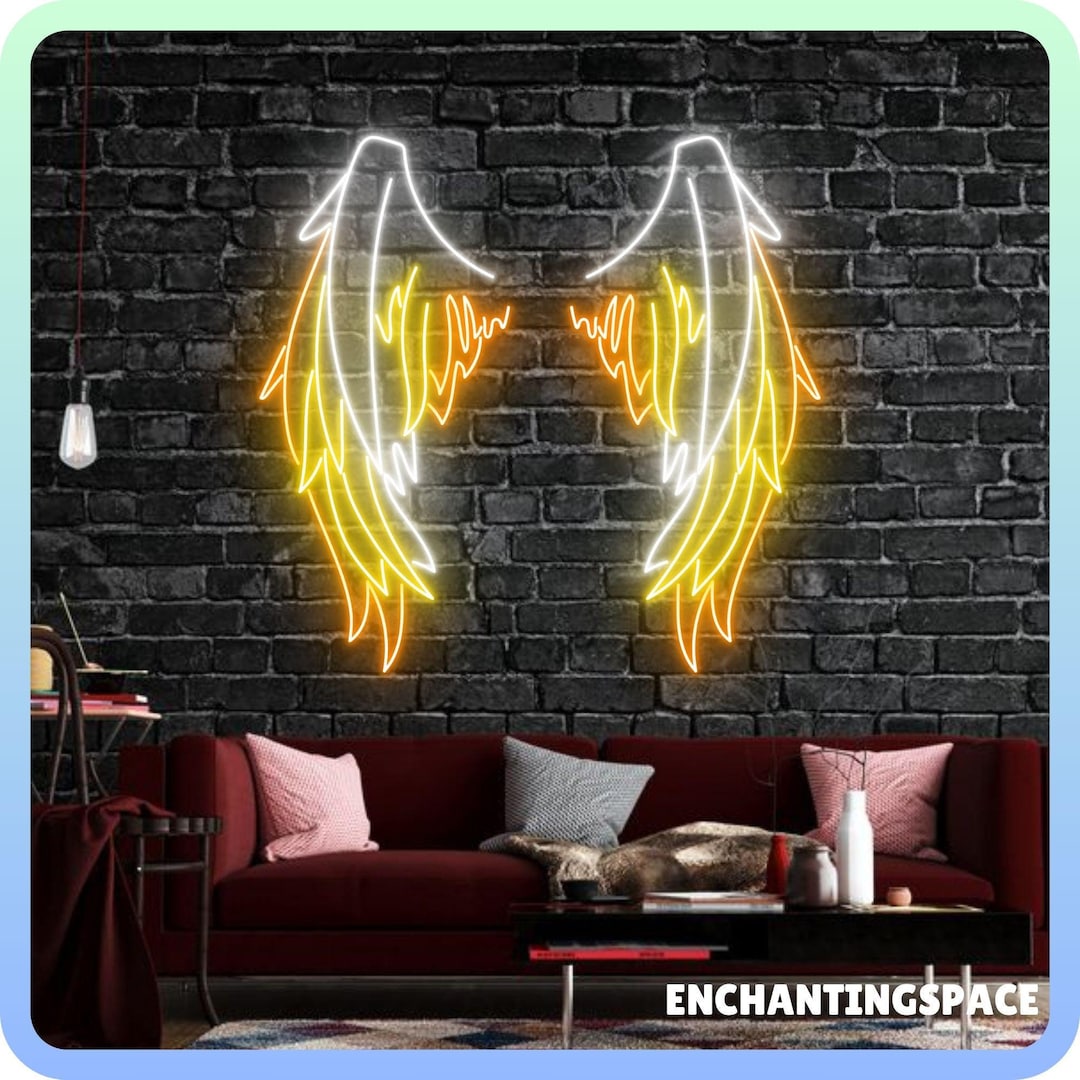 Wings Angel Neon Sign, Angel Wings Led Sign, Wings Sign Wall Decor ...