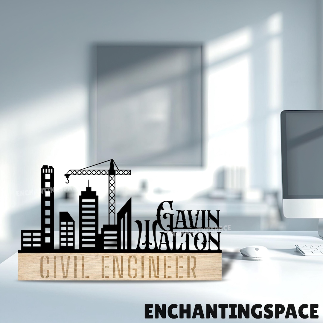 Custom Desk Name Plate for Civil Engineer, Engineer Office Decor ...