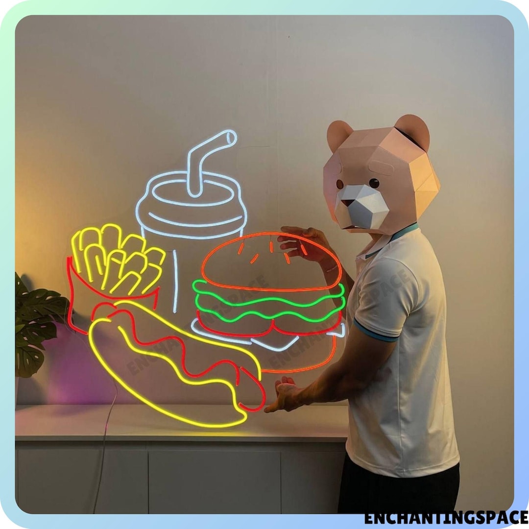 Fast Food Neon Sign, Junk Food Led Sign, Custom Fast Food Restaurant ...