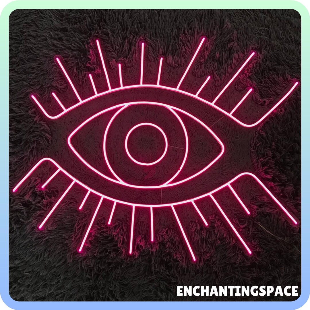 Evil Eye Neon Sign, Evil Eye Symbol Led Sign, Custom Neon Sign, Bar Pub ...