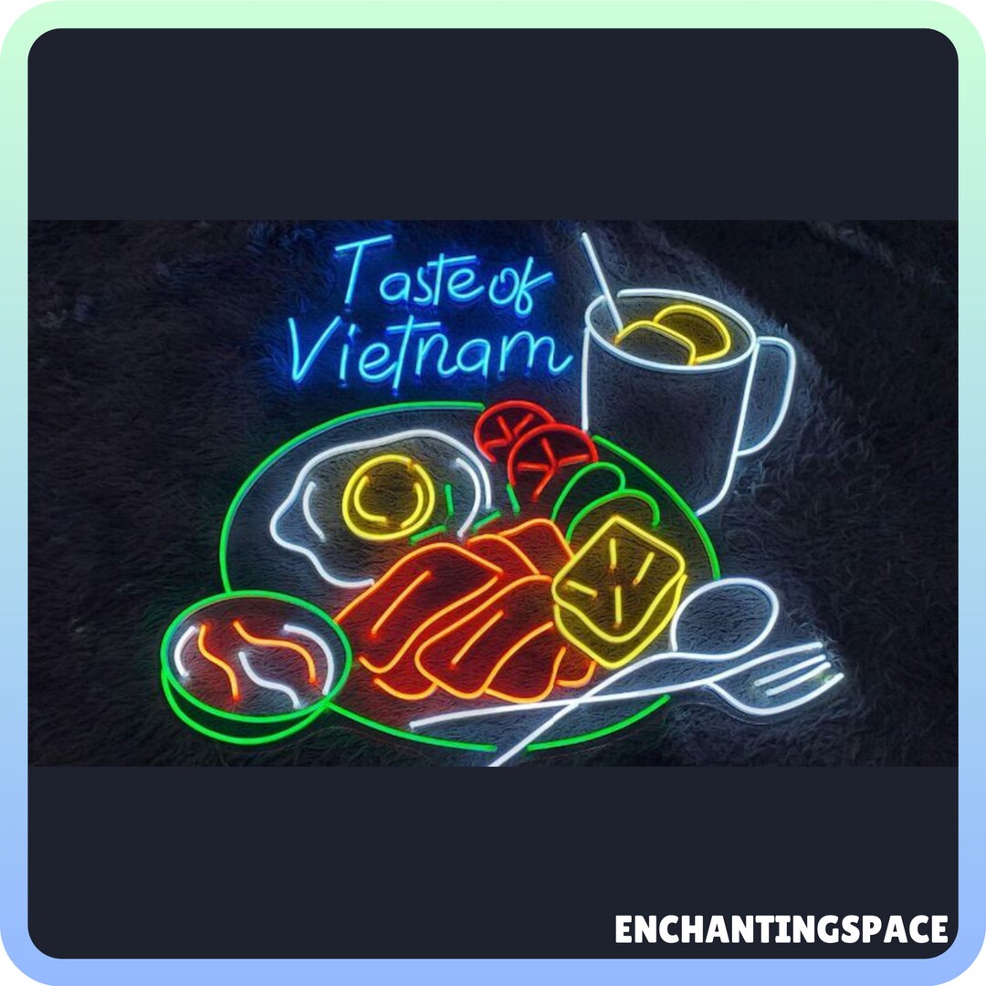Taste of Vietnam Neon Sign, Vietnamese Broken Rice Led Light, Custom ...