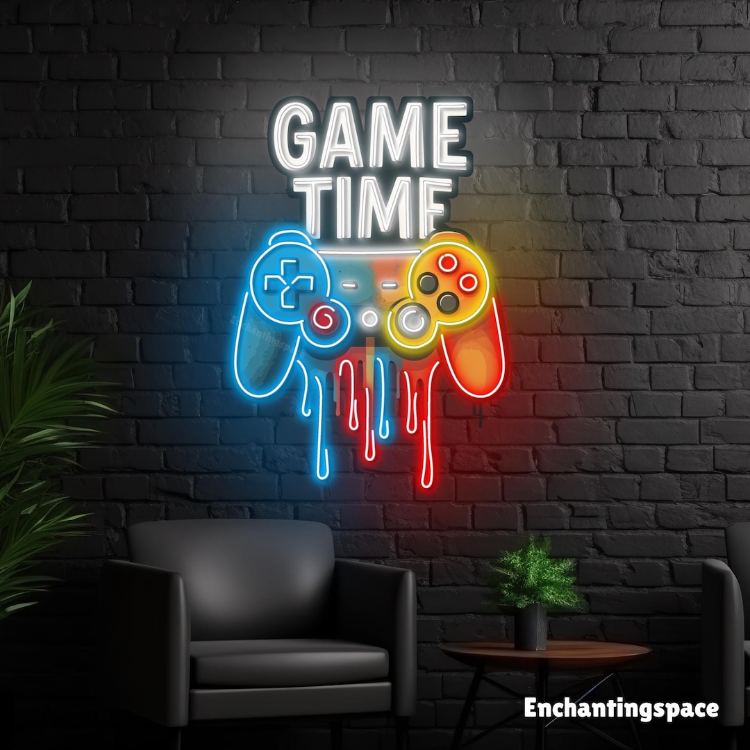 Gaming Neon LED Light, Acrylic Neon Sign Wall Art With Controller ...