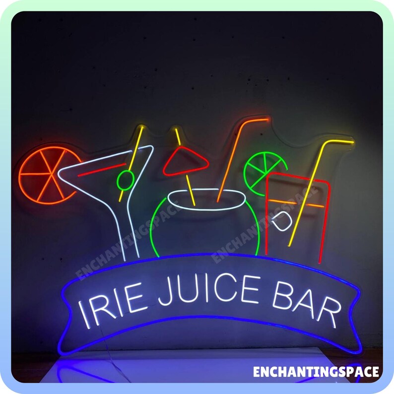 Juice Bar Neon Sign, Custom Juice Bar Led Light, Juice Store Wall Decor ...