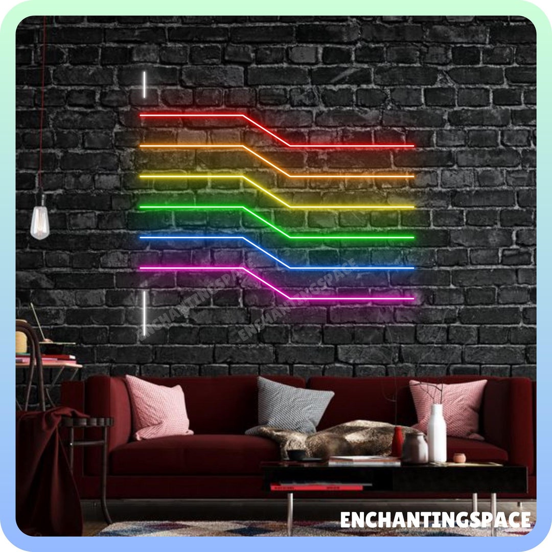 LGBT Pride Flag Neon Sign, Rainbow Flag Led Light Wall Decor, LGBT Flag ...