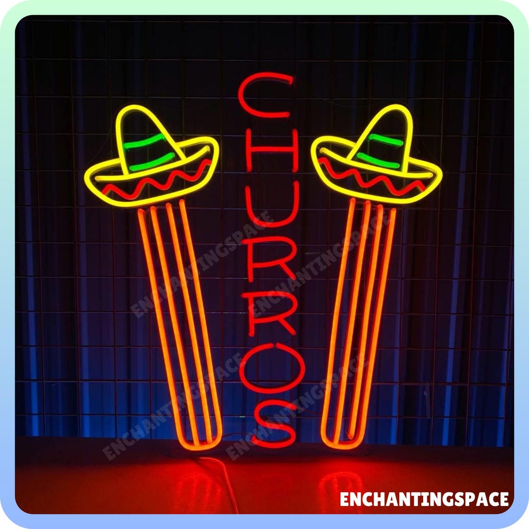 Churros Neon Sign, Churro Shop Neon Light Up, Churro Spanish Food Neon ...