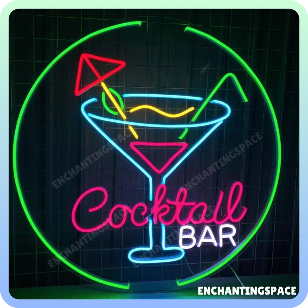 Cocktail Bar Neon Sign, Bar Pub Led Light, Cocktail Night Bar Club ...