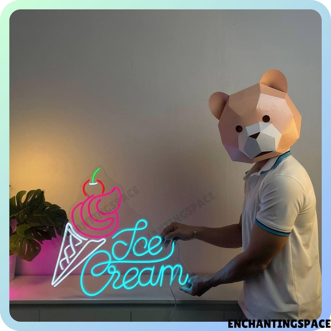 Ice Cream Neon Sign for Wall Decor, Ice Cream Led Sign, Open Led Sign ...