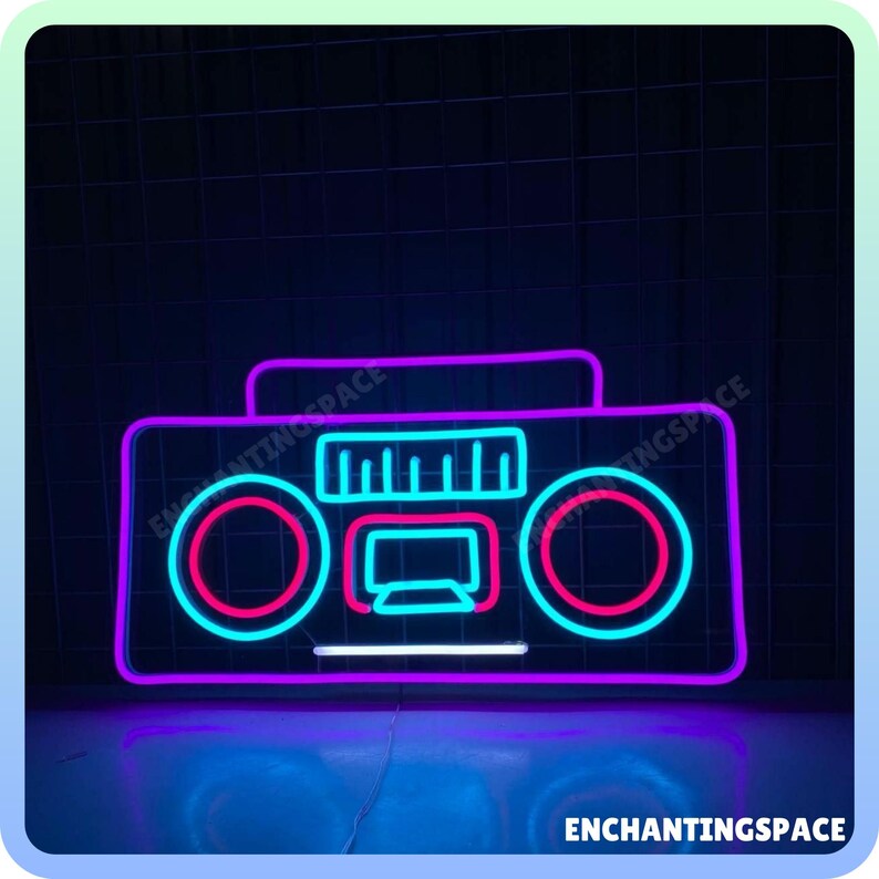Boombox Neon Sign, Boombox Led Light, Boombox Neon Light for Music ...
