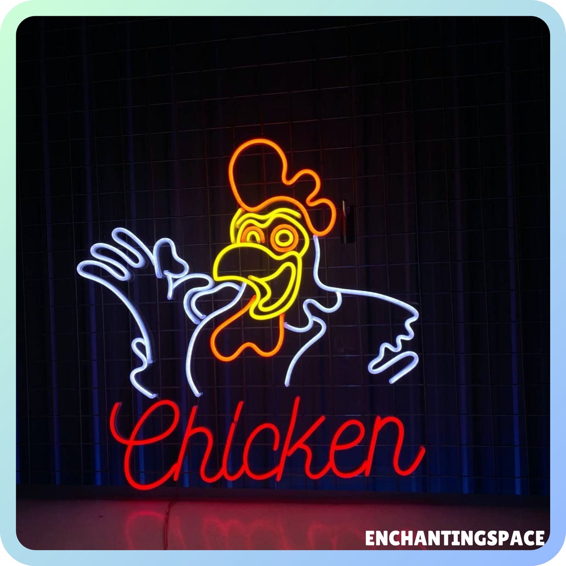 Chicken Neon Sign, Fried Chicken Led Light Sign, Custom Neon Sign ...