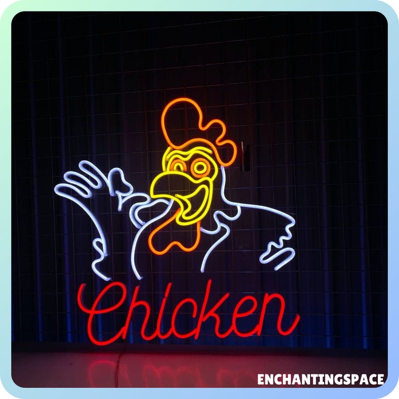 Chicken Neon Sign, Fried Chicken Led Light Sign, Custom Neon Sign ...