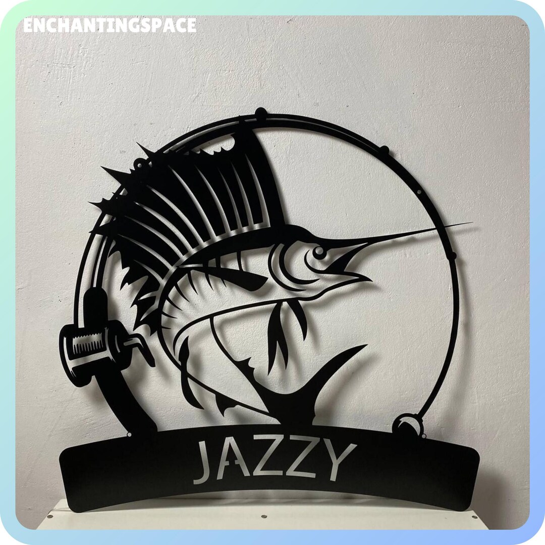 Customized American Sailfish Metal Wall Art LED Light, Personalized ...