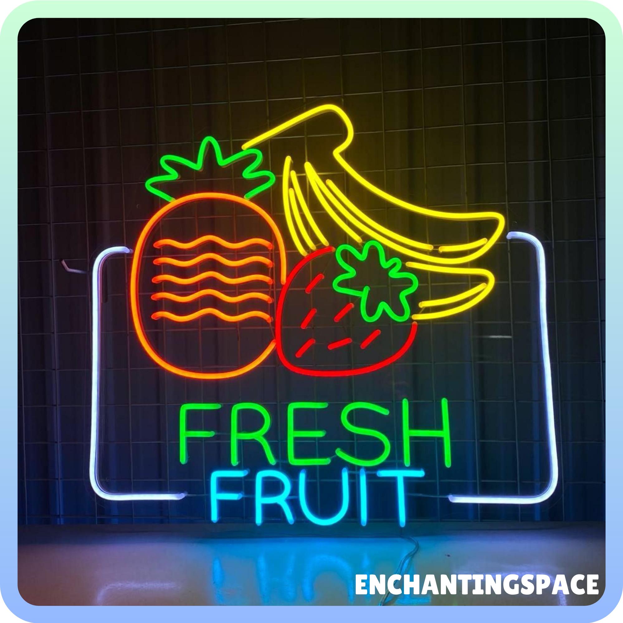 Fresh Fruit Neon Sign, Fruit Led Sign, Custom Neon Sign, Open Sign Wall ...