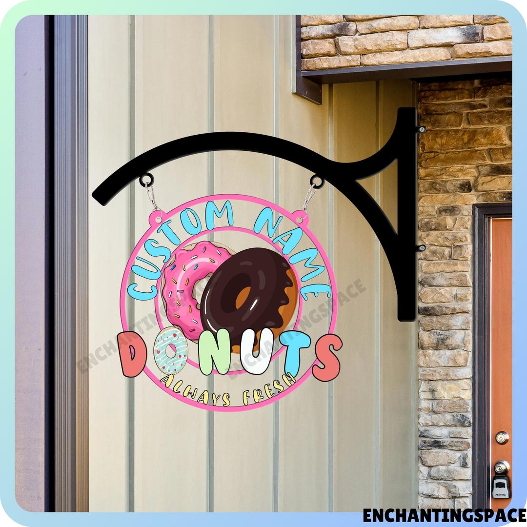 Customize Fresh Donuts Shop Metal Hanging Sign, Donut Shop Name ...