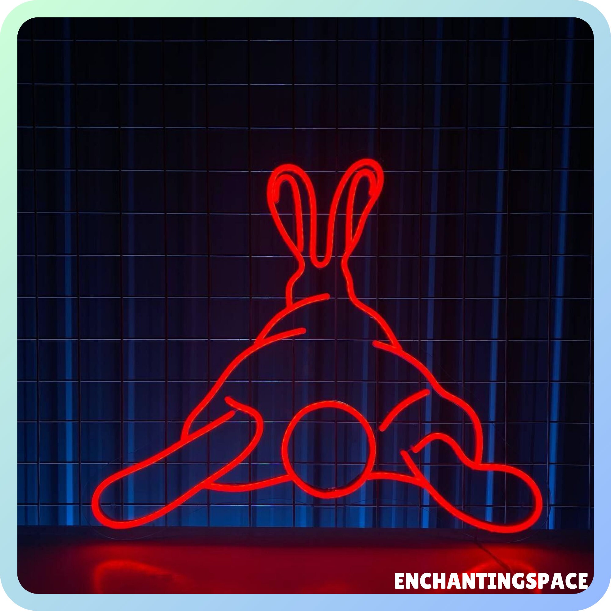 Rabbit Butt Neon Sign, Cute Bunny Neon Sign, Bedroom Led Wall Art ...