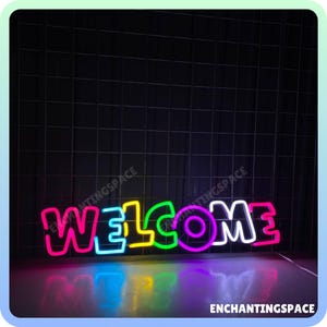 Welcome Signboard Neon Light, Open Sign Led Light for Store Shop ...