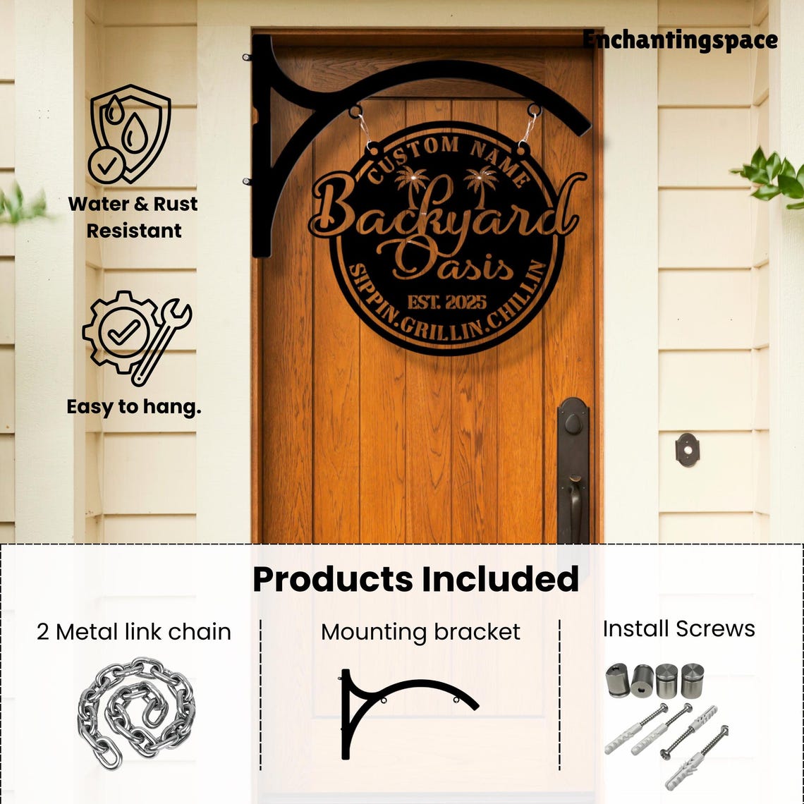 Personalized Railroad Metal Hanging Sign, Railway Name Sign Decoration ...