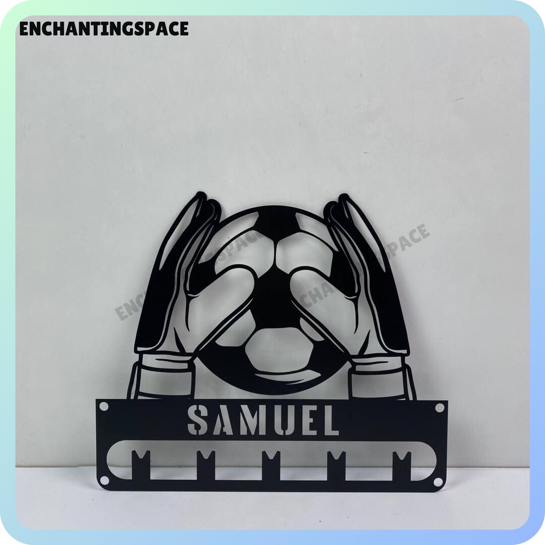 Customized Goalkeeper Medal Hanger Metal Wall Art LED Light, Goalkeeper ...