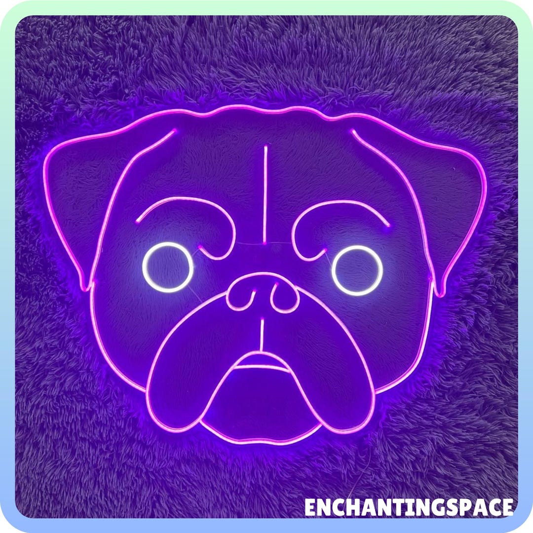 Bulldog Neon Sign, Cute Bulldog Led Light, Dog Pet Spa Wall Decor, Pet ...