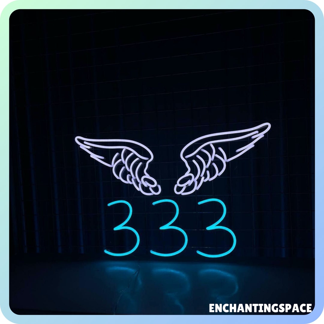 333 Wings Neon Sign, 333 Angel Wings Led Light Sign, Custom Neon Sign ...