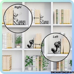 Customized Girl Reading Book Metal Bookends, Girl Name Bookend, Bookish ...