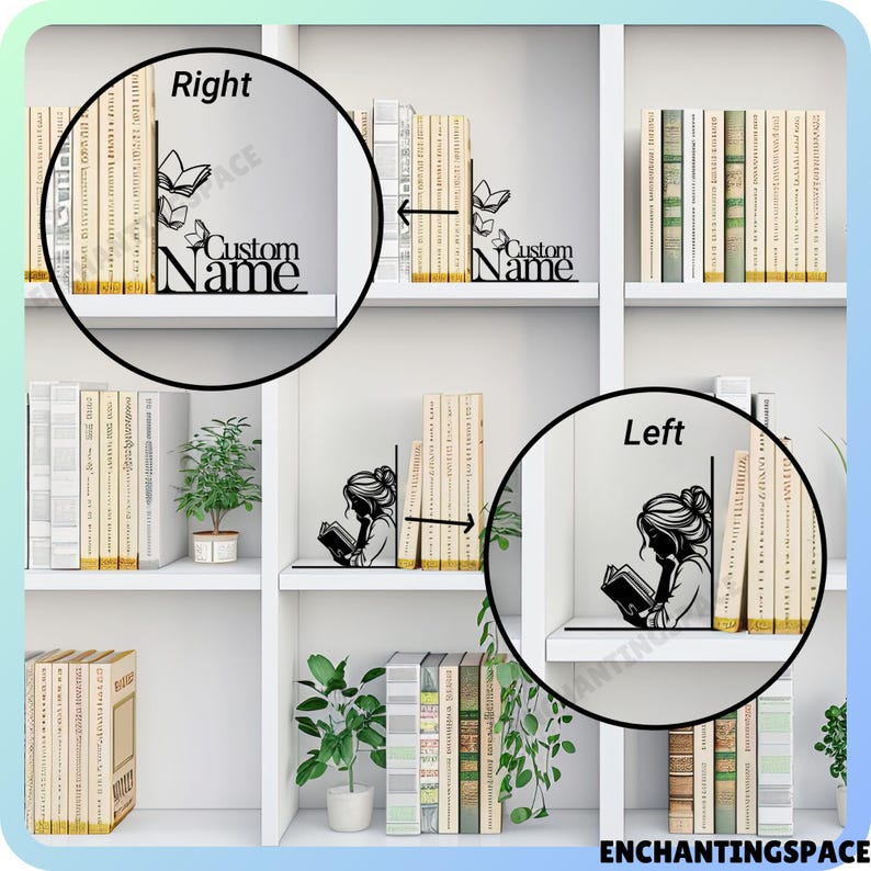 Personalized Couple Metal Bookends, Romantic Love Book Stand for ...