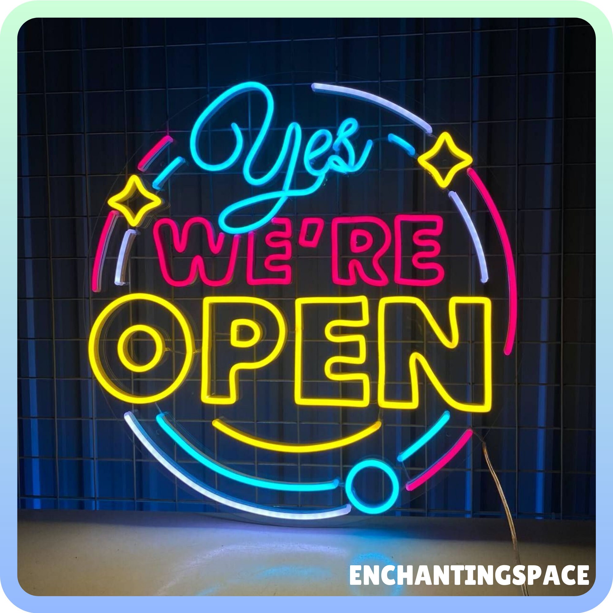 We're Open Neon Sign, Open Light Wall Art, Custom Neon Sign, Open Neon ...
