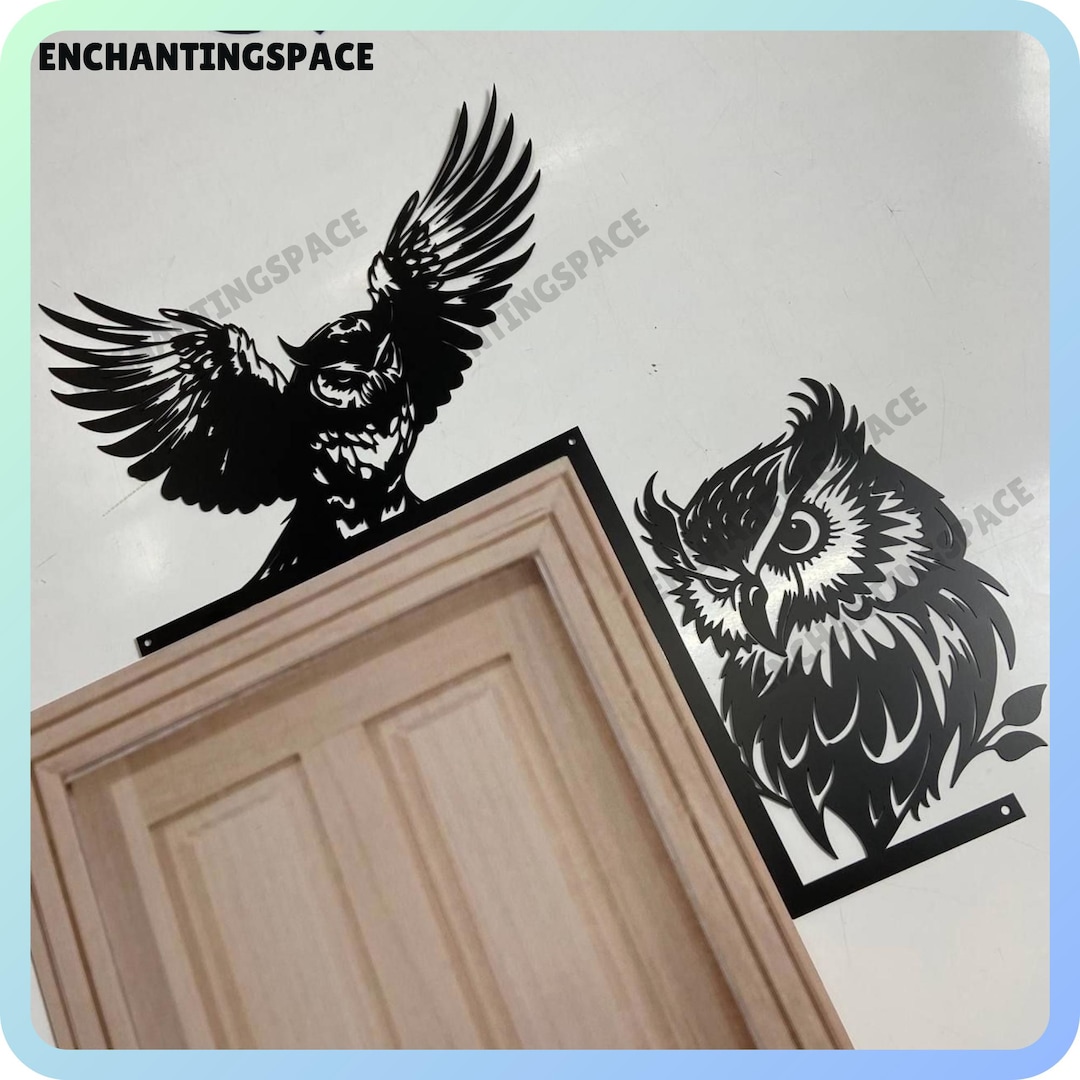 Custom Eagle Door Corner Metal Wall Art, Eagle Bird Black Metal Sign ...
