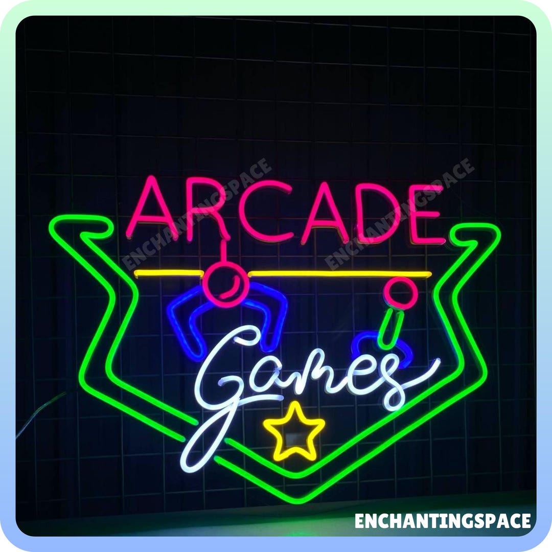 Arcade Games Neon Sign, Arcade Led Light Wall Decor, Arcade Game ...
