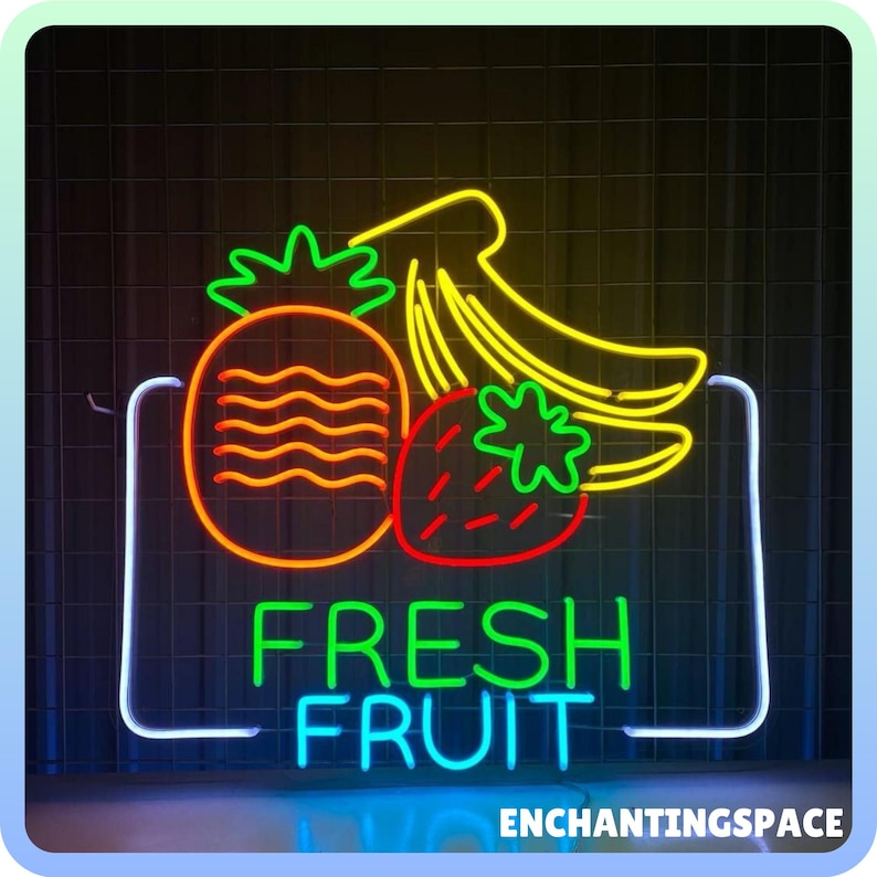 Fresh Fruit Neon Sign, Fruit Led Sign, Custom Neon Sign, Open Sign Wall ...