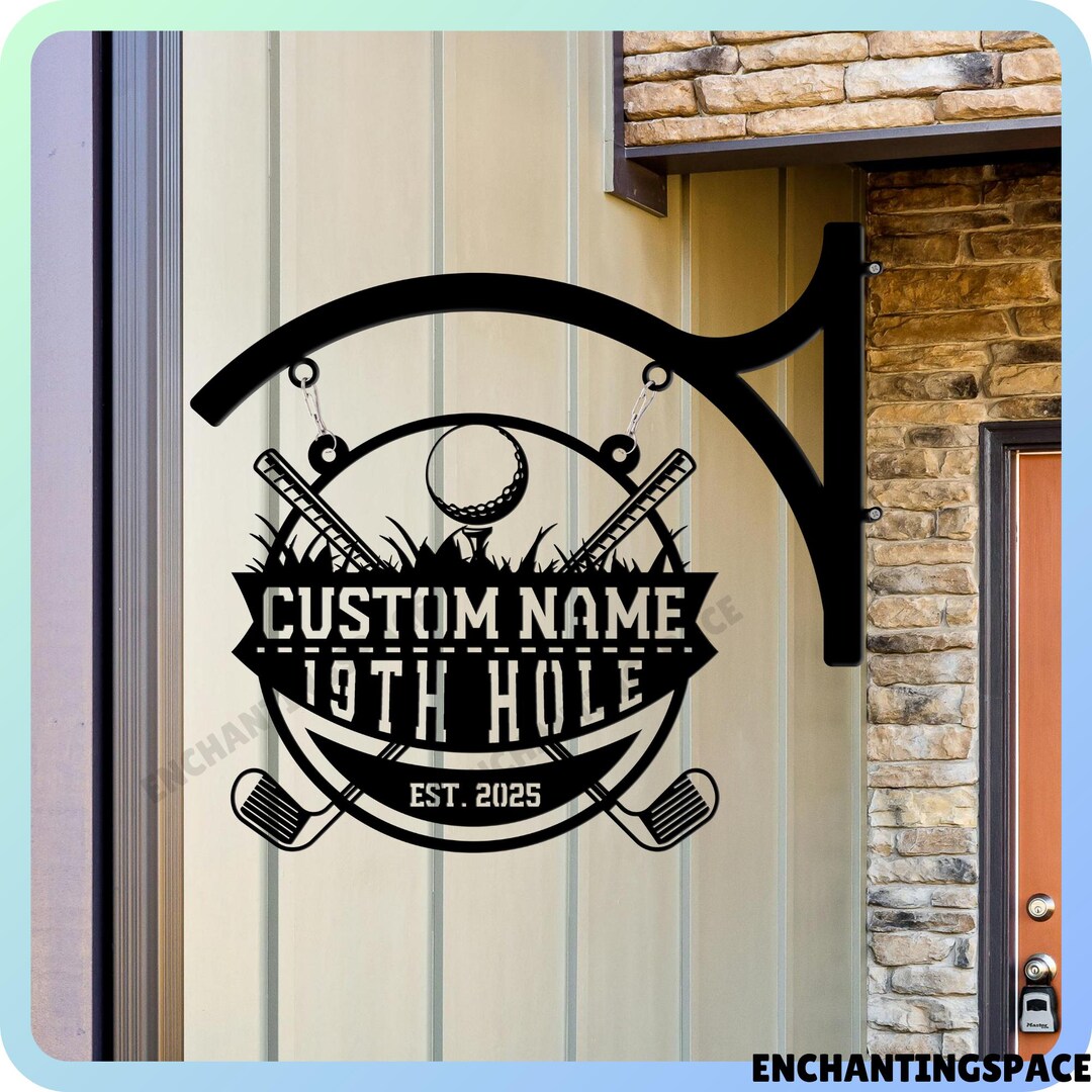 Personalized Golf Metal Hanging Sign, Sport Business Decor, Front Door ...