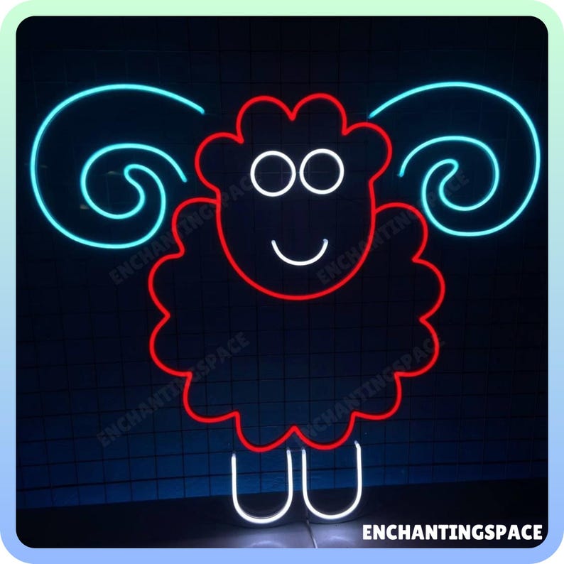 Sheep Neon Sign, Kids Room Decor, Lamb Animal LED Wall Art - Etsy