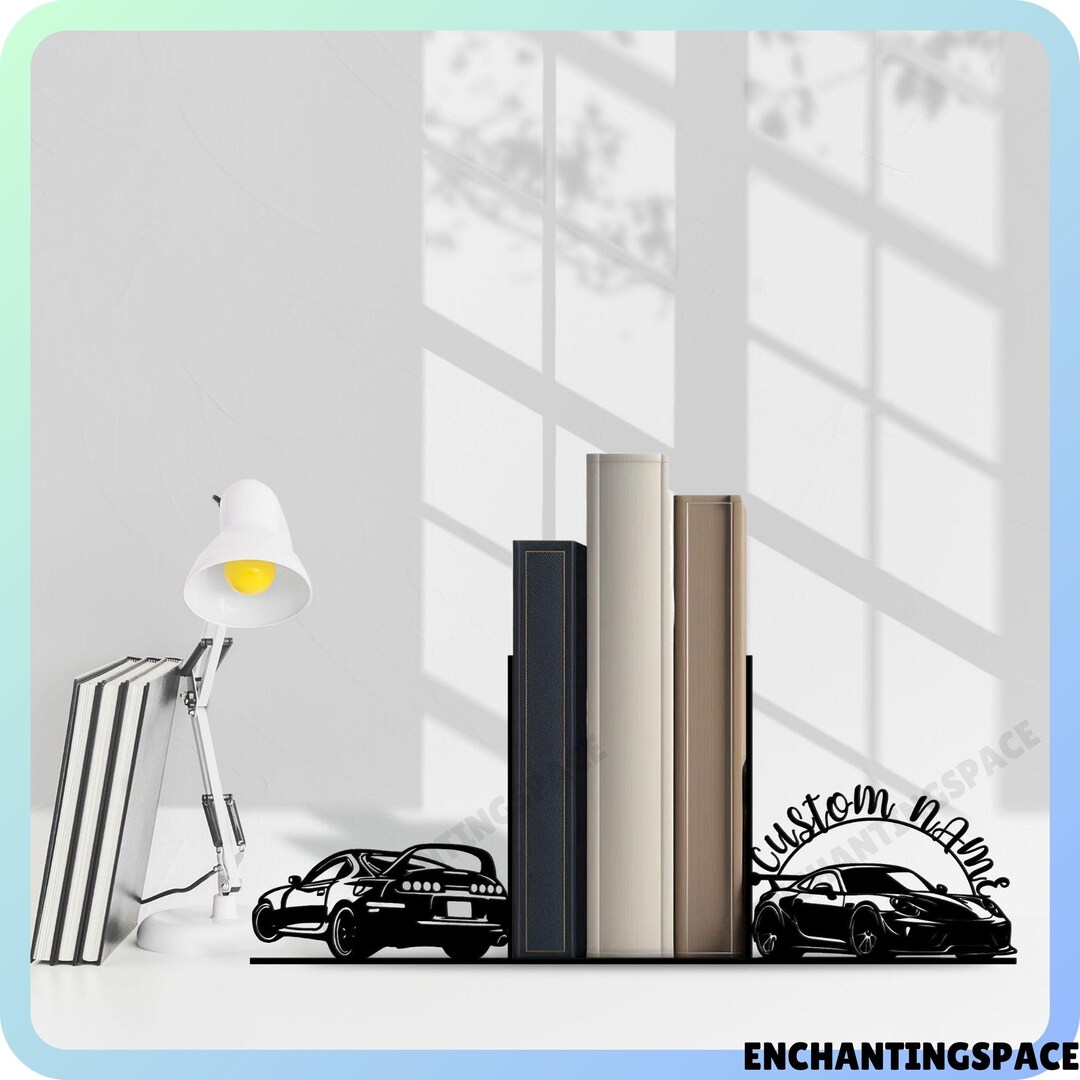Customize Car Metal Bookends, Personalized Car Name Book End, Book ...