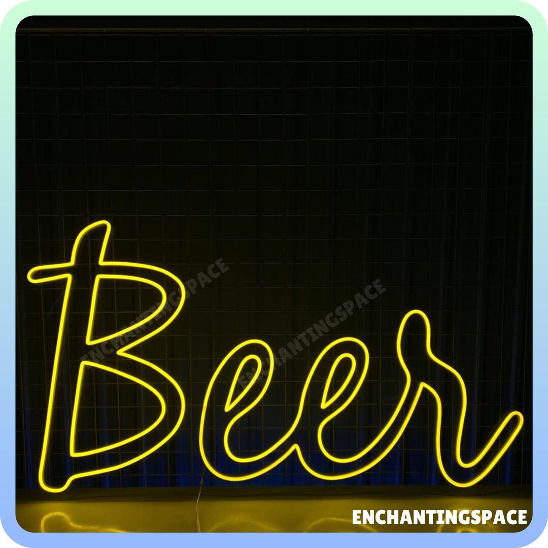Beer Neon Sign, Beer Led Light Wall Art, Bar Pub Wall Decor, Beer Lover ...