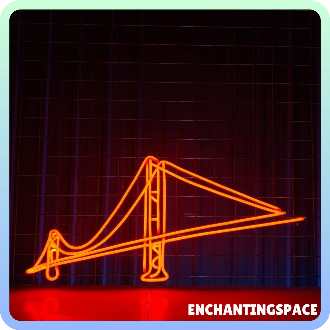 Golden Gate Bridge Neon Sign, Custom Neon Sign, Bedroom Led Light Wall ...