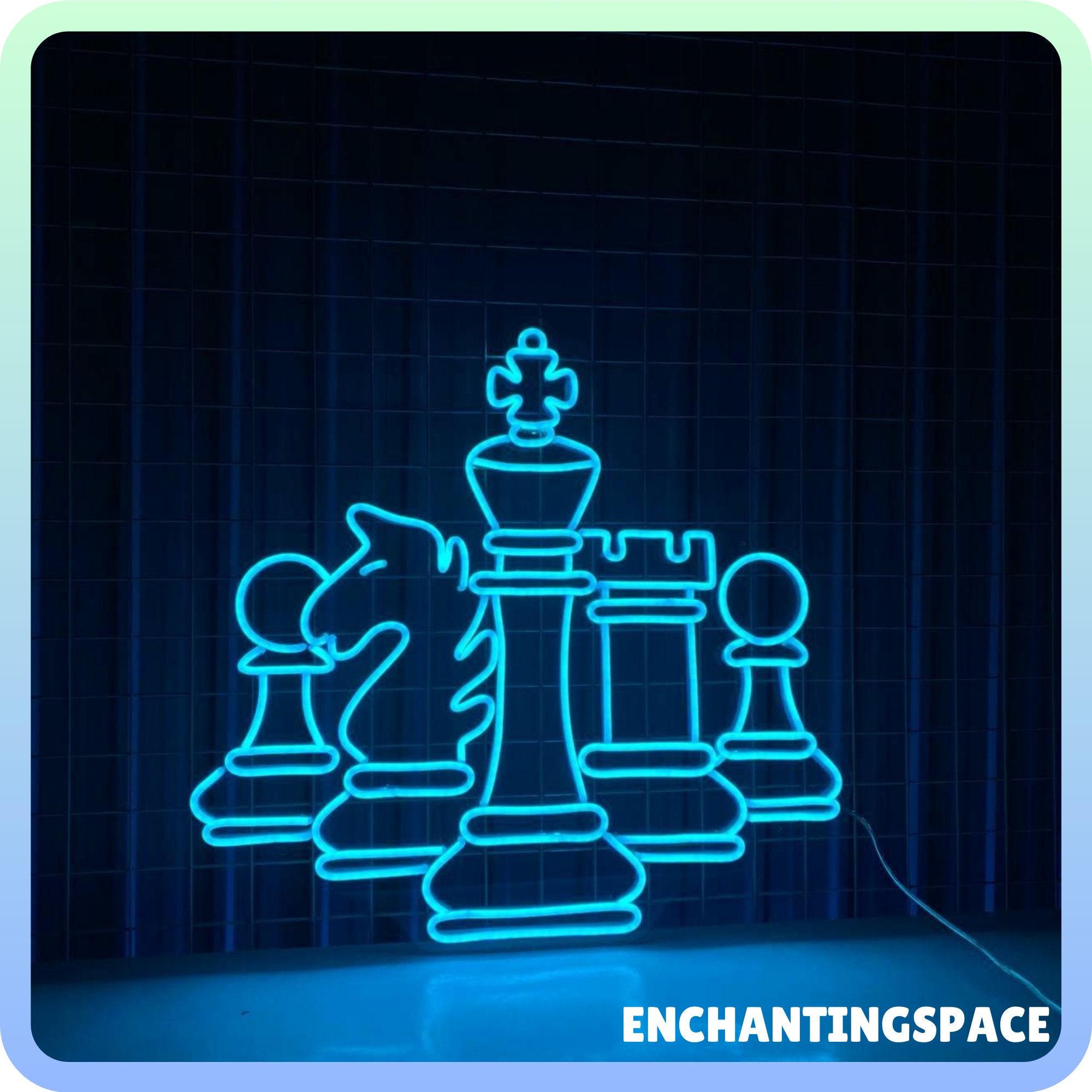 Chess Neon Sign, Chess Pieces Led Sign, Custom Neon Sign, Chess Club ...