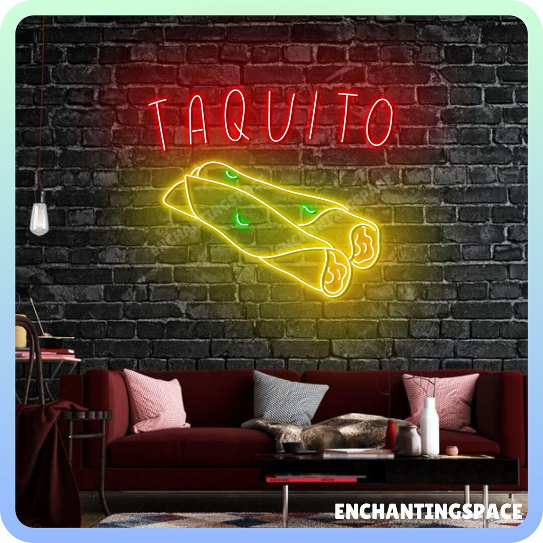 Taquito Neon Sign, Taquito Led Light, Tacos Store Led Light Sign ...